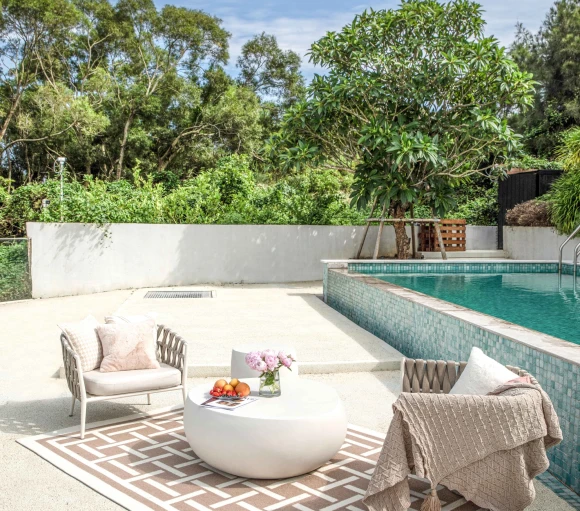Ikaria Cobble Cream White Coffee Table | Luxury Outdoor Living