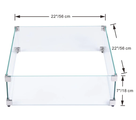 Large Square Wind Screen | Fire Pit Accessory UK